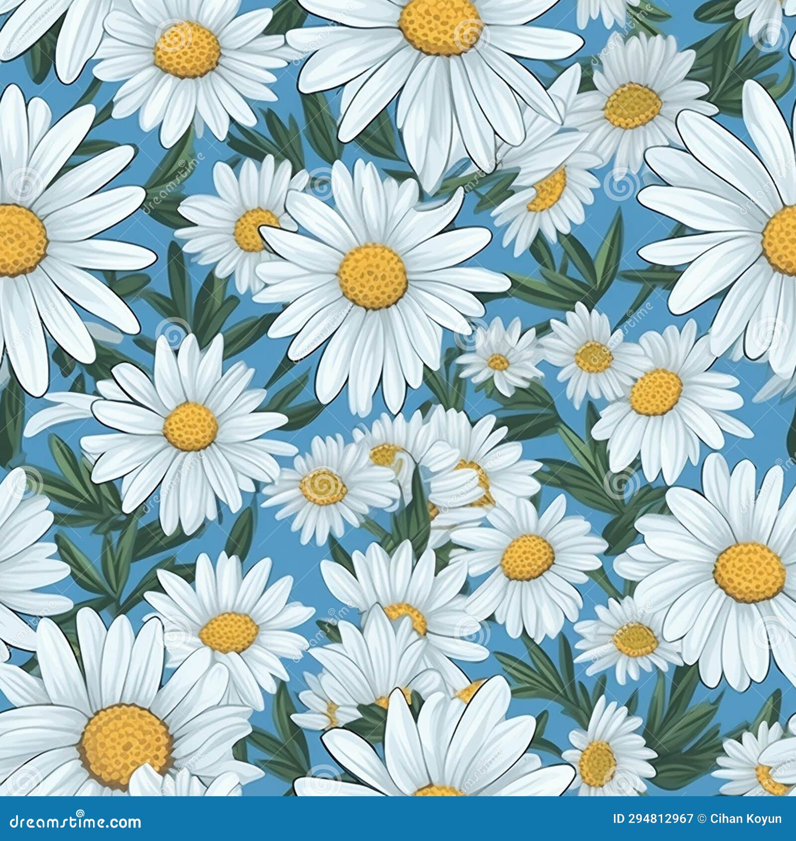 Daisy Essence Floral Pattern Tranquility Stock Illustration ...
