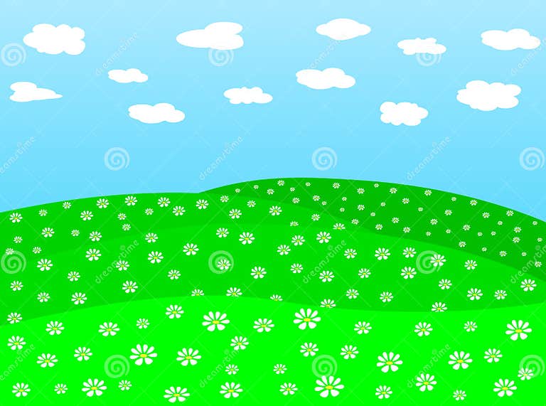 Daisy field vector 2 stock vector. Illustration of blossom - 4787959