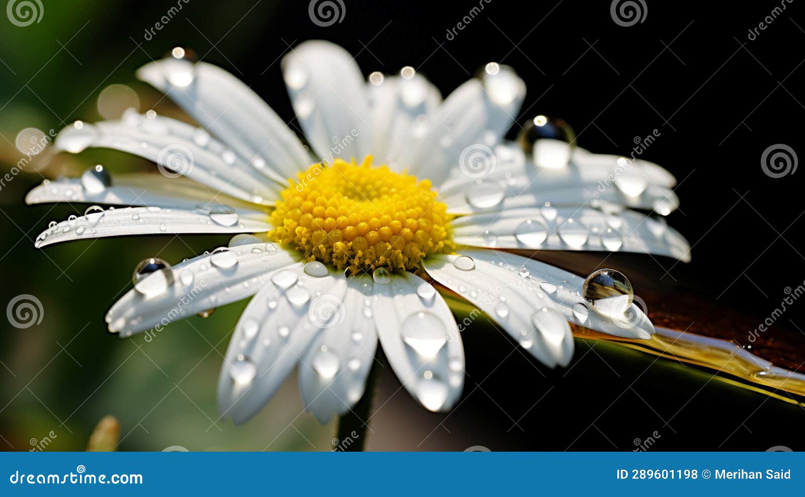 A Daisy Floating in a Water Droplet. AI Generative Stock Photo - Image ...