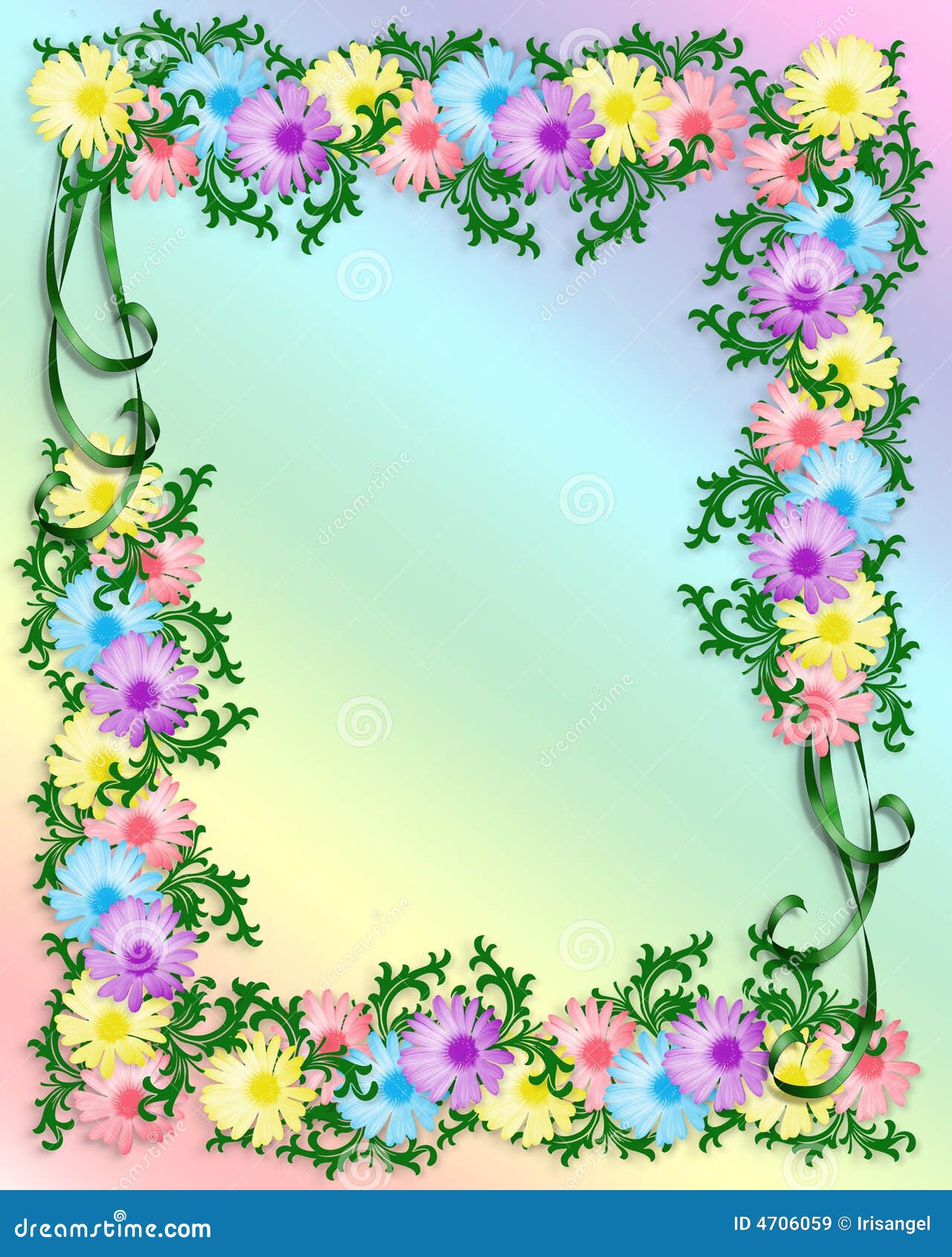 Daisy Floral Invitation Background Stock Illustratie - Illustration of ...