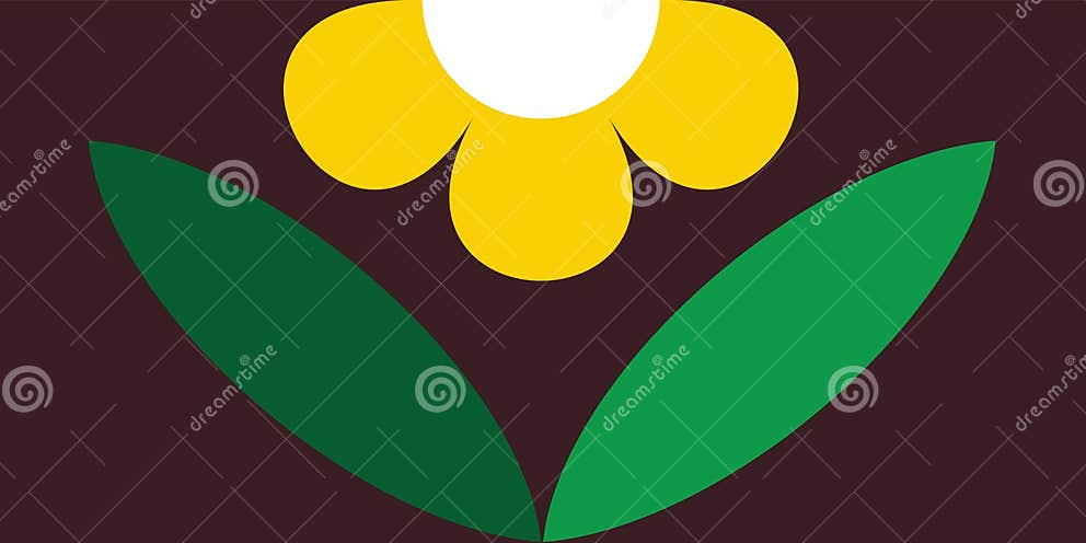 Daisy Flower Cute Natural Geometry Stock Illustration - Illustration of ...