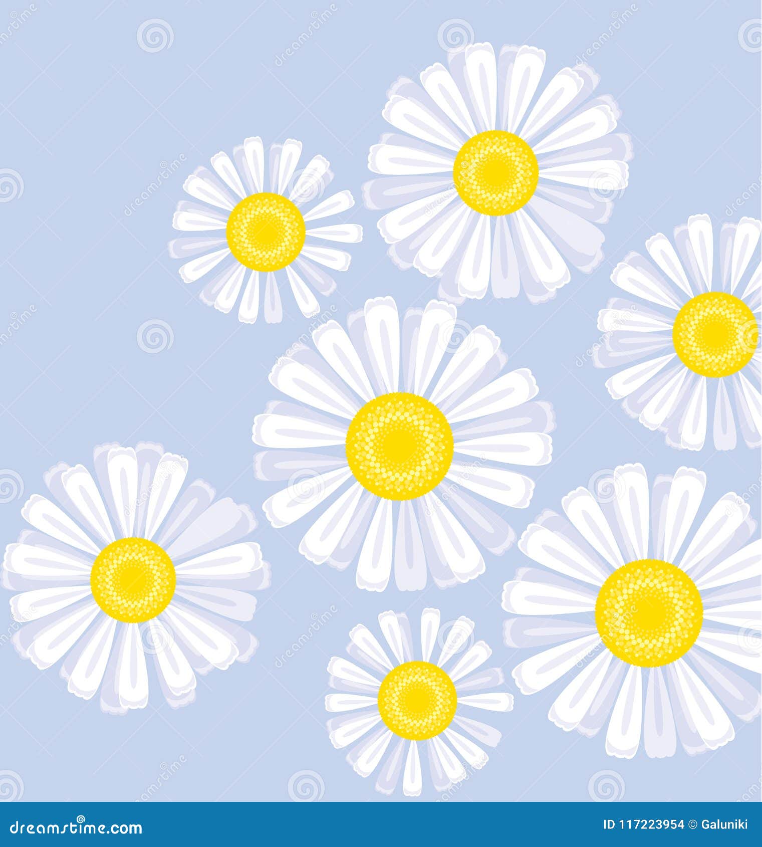 Daisy Flower Design Element Stock Vector - Illustration of blue, naive ...