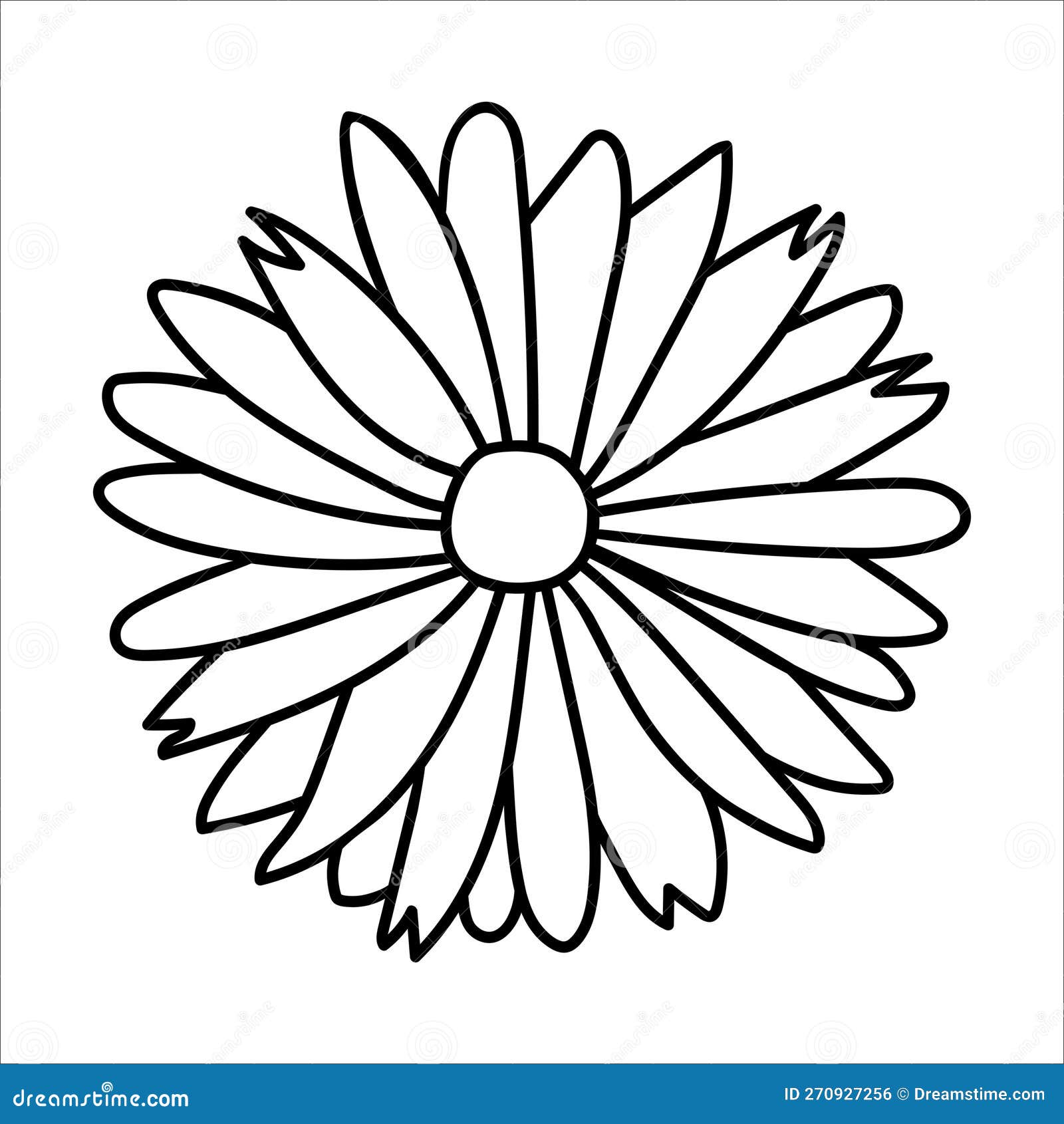 Daisy Flower Doodle Vector Illustration Isolated on White Stock Vector ...
