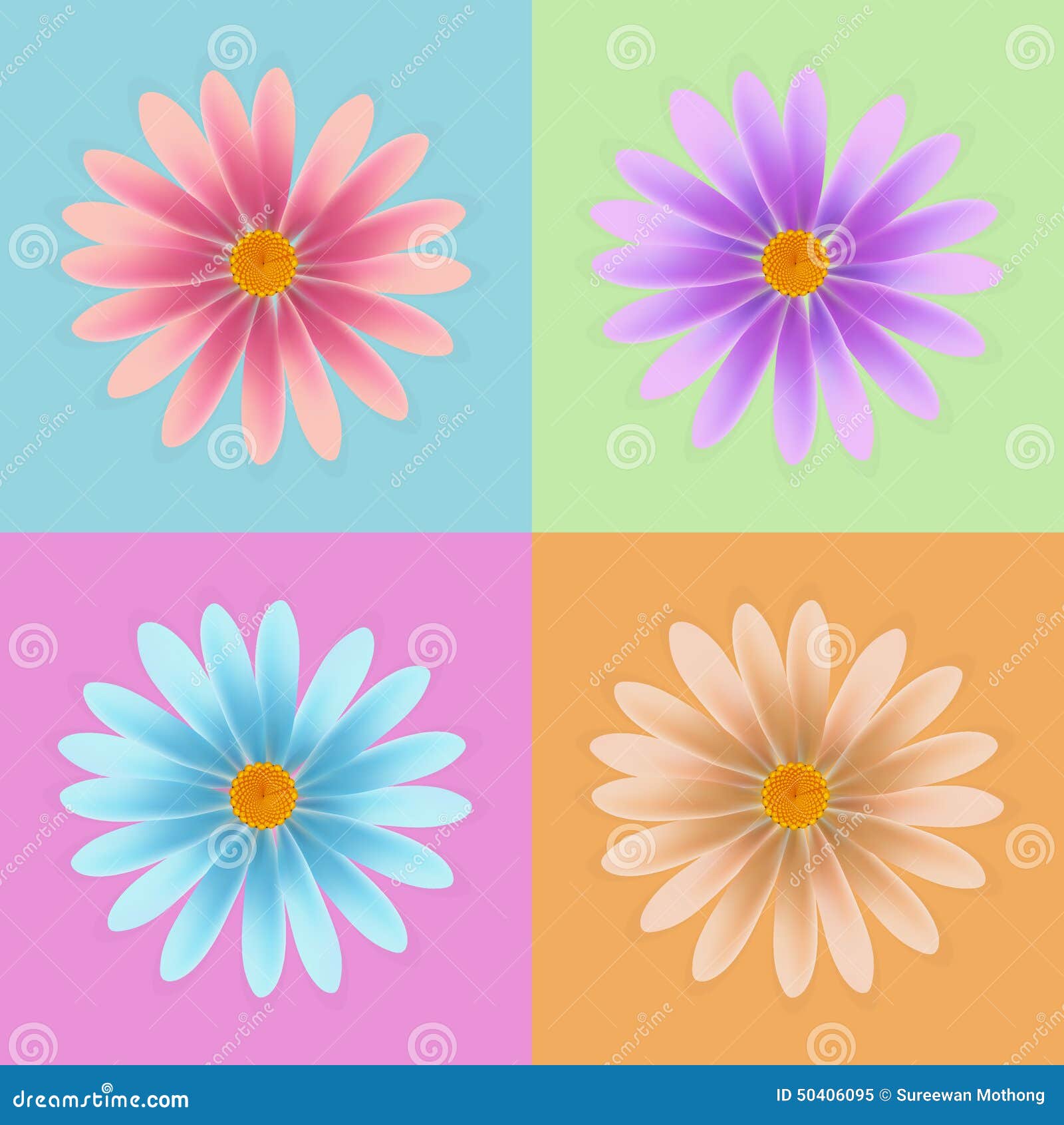 Daisy Flower Vector, Colorful Daisy Vector, Flower Vector Stock ...