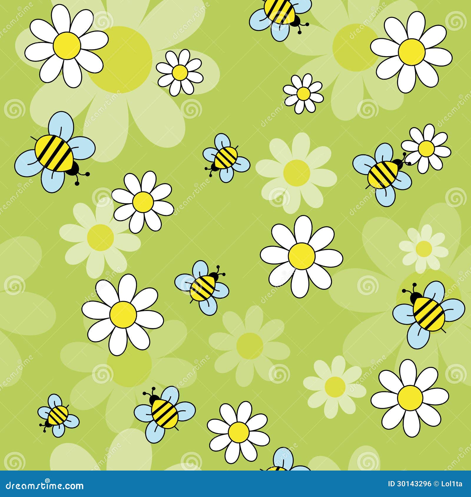 Bees_daisies stock illustration. Illustration of abstract - 30143296