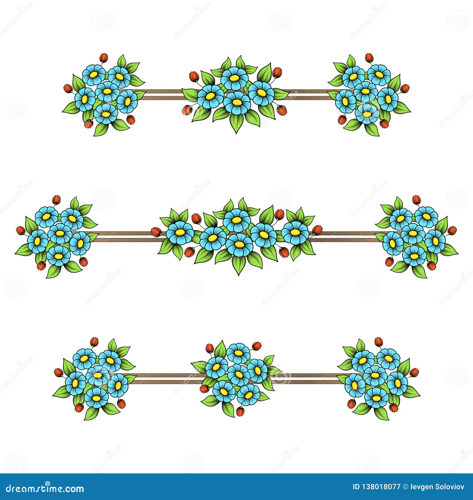 Daisy Flowers Color Linear Patterns Stock Vector - Illustration of ...