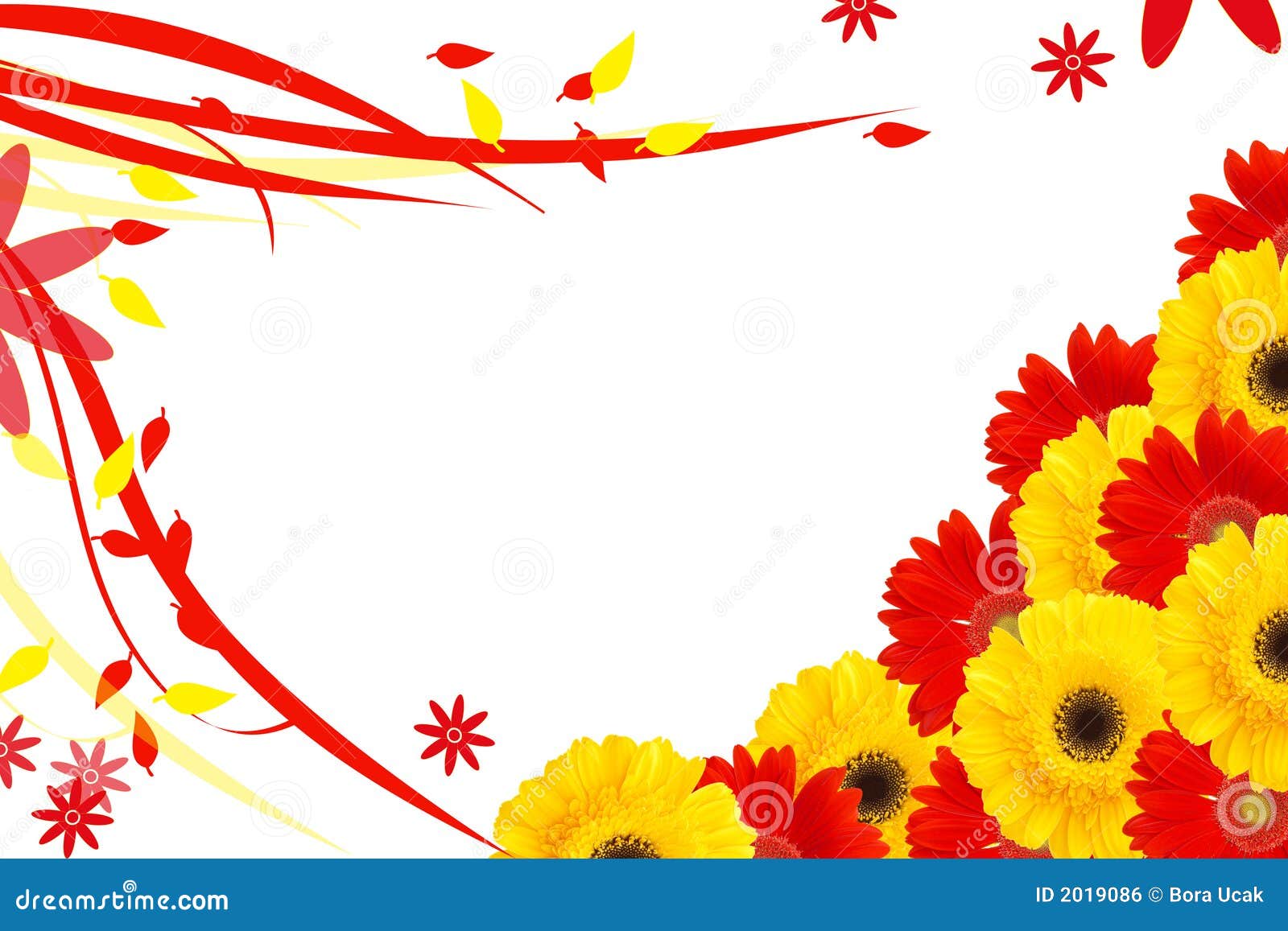 Daisy flowers half frame stock illustration. Illustration of flower ...