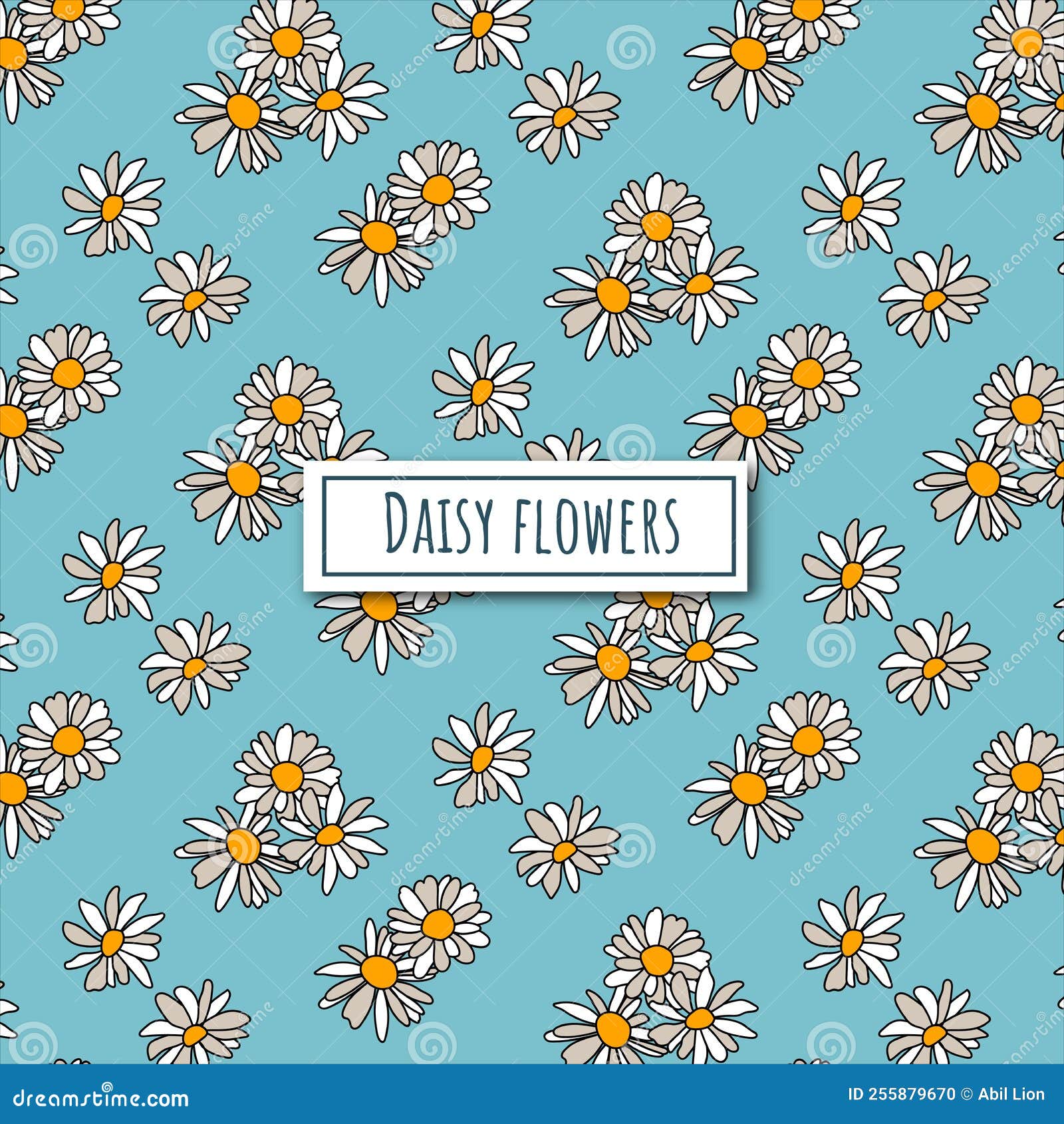 Daisy Flowers Seamless Pattern Background Vector Illustration Stock ...