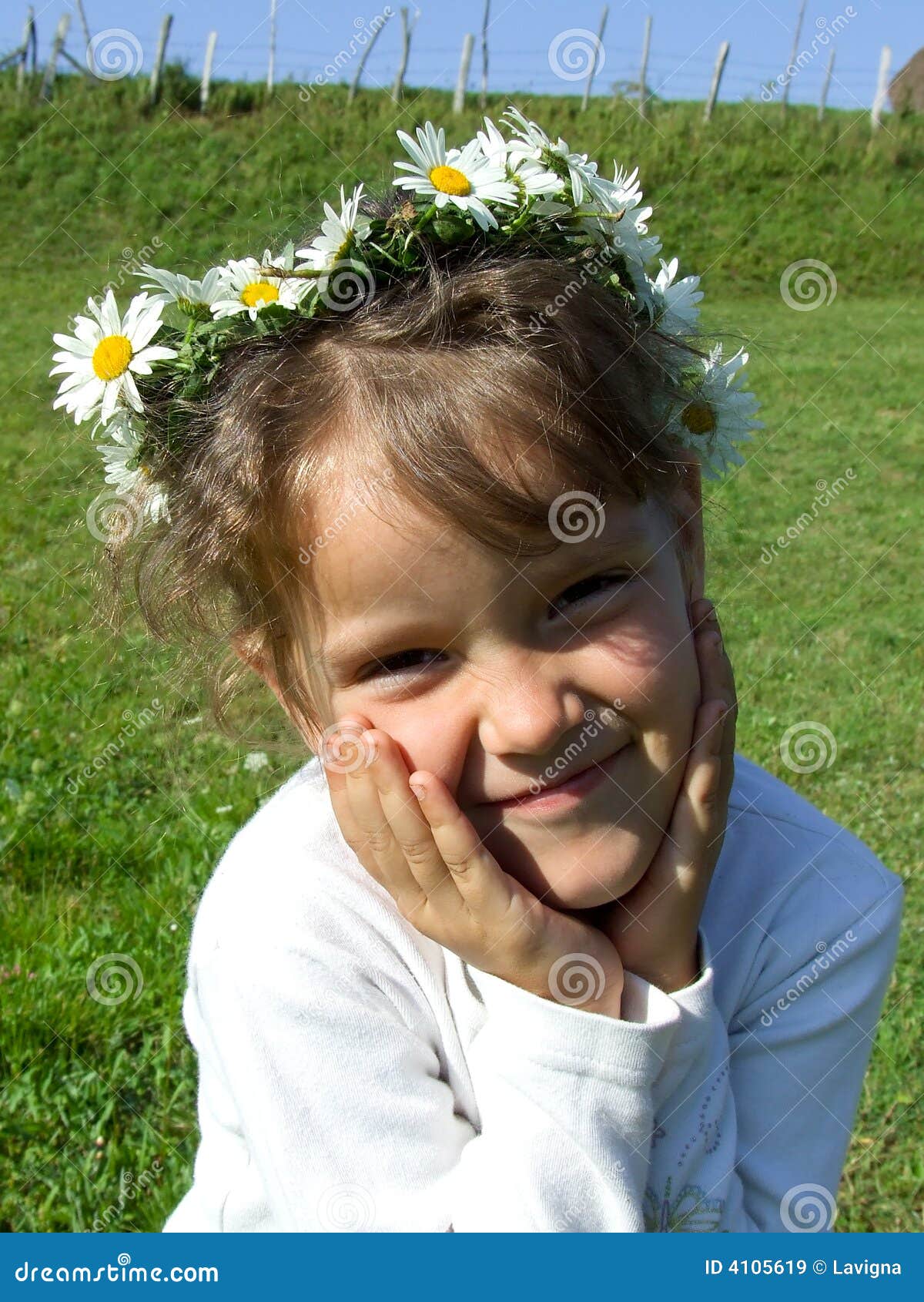 Daisy girl stock image. Image of child, childhood, happy - 4105619