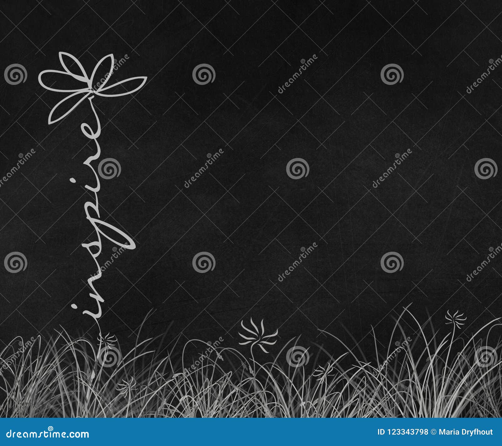 Inspire Daisy Text on Chalkboard Stock Illustration - Illustration of ...