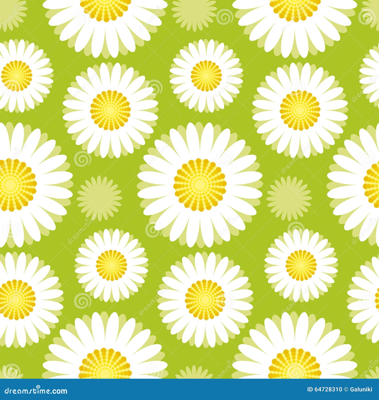 Daisy green pattern stock vector. Illustration of beauty - 64728310