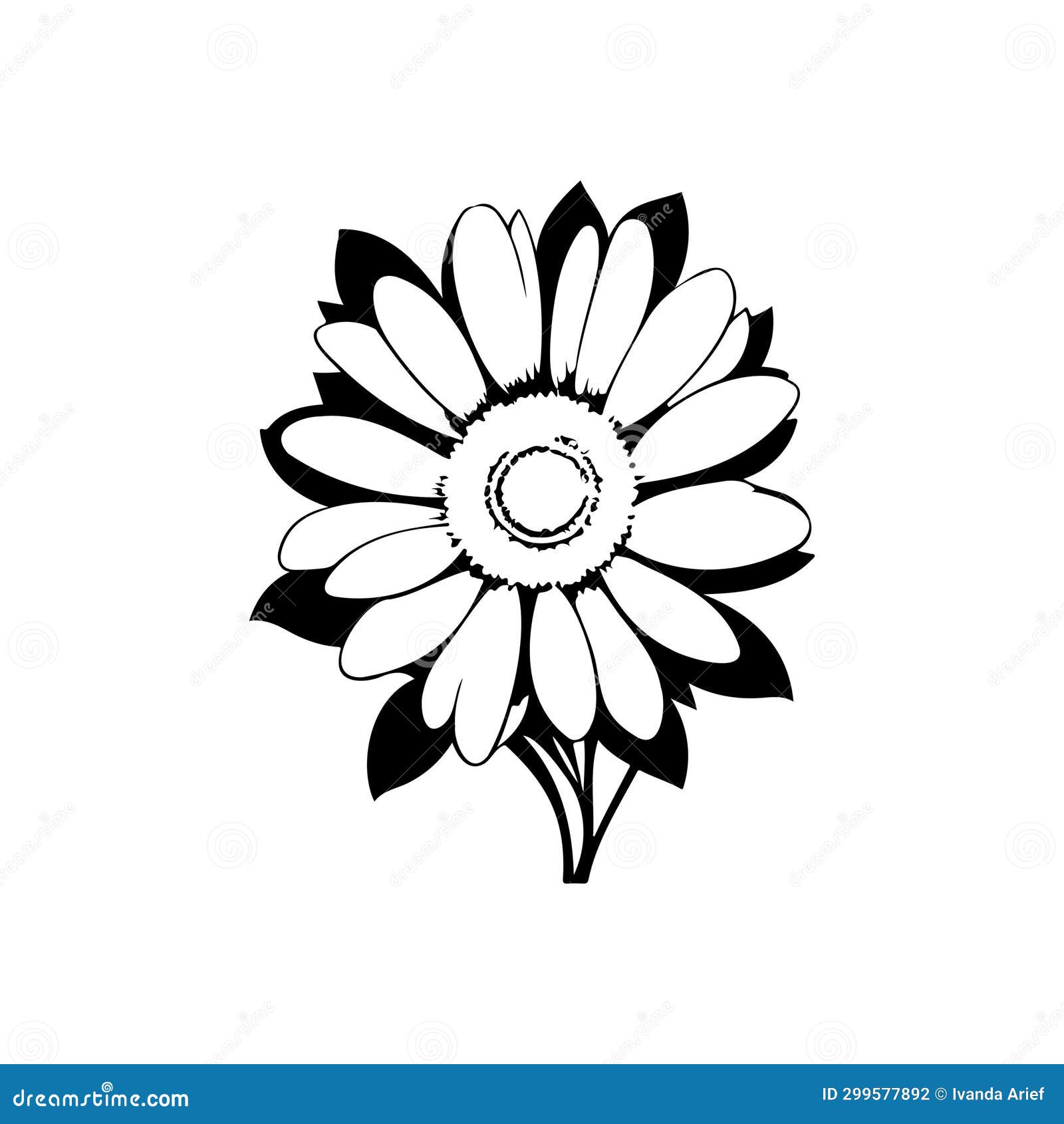 Daisy Icon Hand Draw Black Colour Flowers Logo Symbol Perfect Stock ...