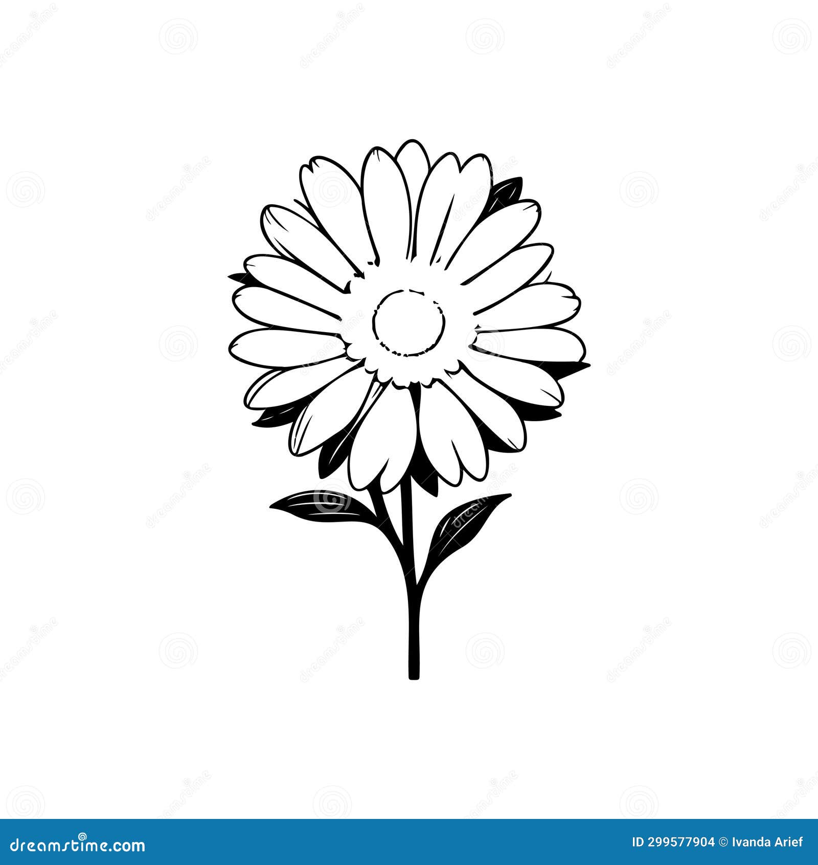 Daisy Icon Hand Draw Black Colour Flowers Logo Symbol Perfect Stock ...