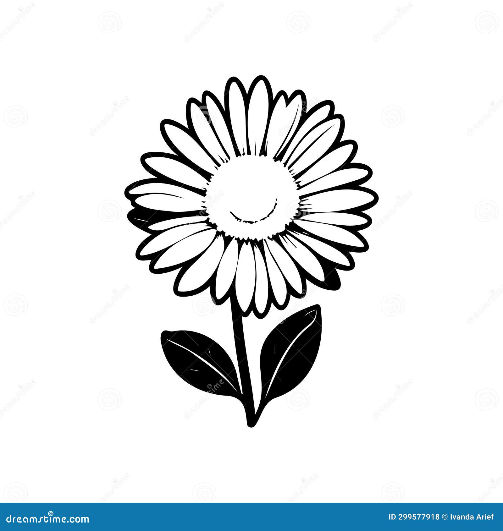 Daisy Icon Hand Draw Black Colour Flowers Logo Symbol Perfect Stock ...