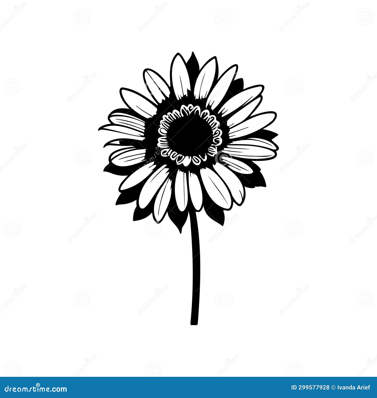 Daisy Icon Hand Draw Black Colour Flowers Logo Symbol Perfect Stock ...