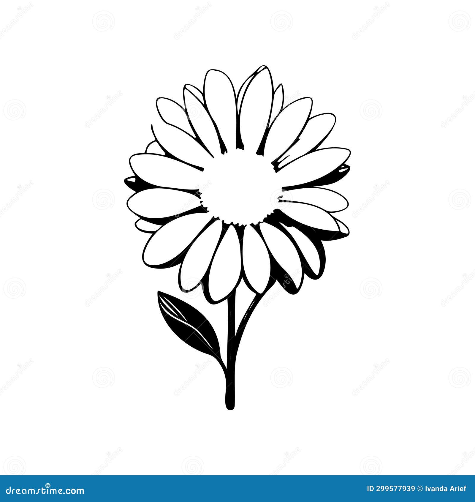 Daisy Icon Hand Draw Black Colour Flowers Logo Symbol Perfect Stock ...