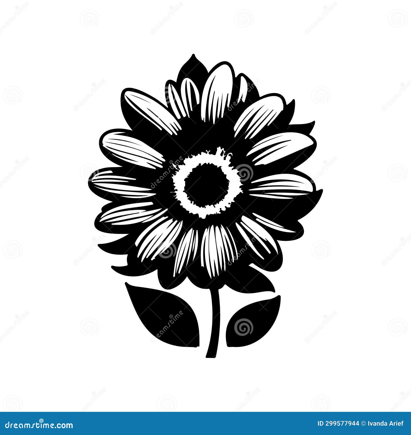 Daisy Icon Hand Draw Black Colour Flowers Logo Symbol Perfect Stock ...