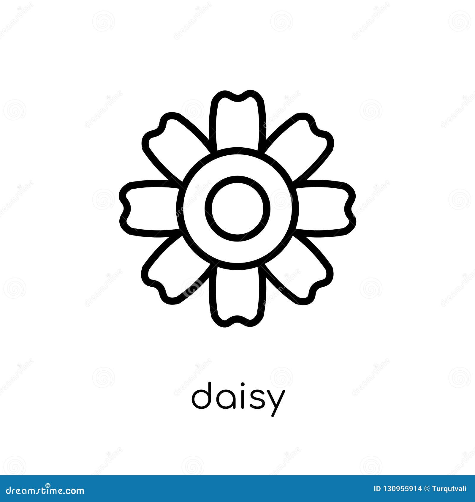Daisy Icon. Trendy Modern Flat Linear Vector Daisy Icon on White Stock ...
