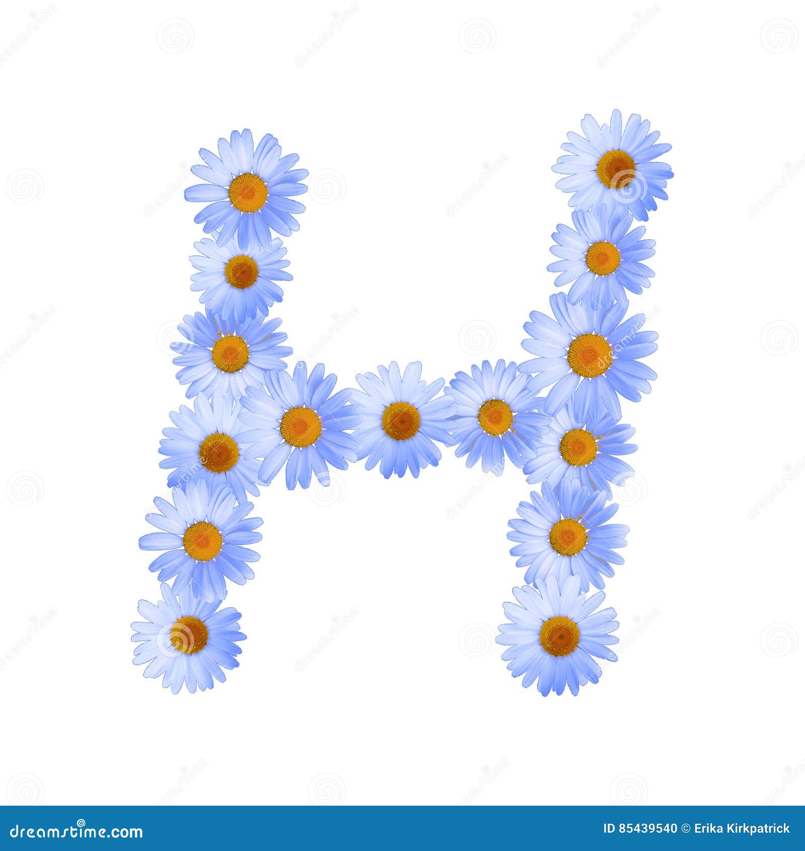 Daisy Letter azul H ilustração stock. Ilustração de multimulticamadas ...