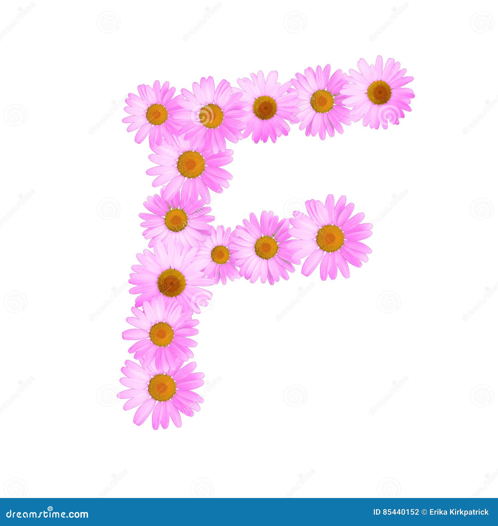 Daisy Letter cor-de-rosa F ilustração stock. Ilustração de mola - 85440152