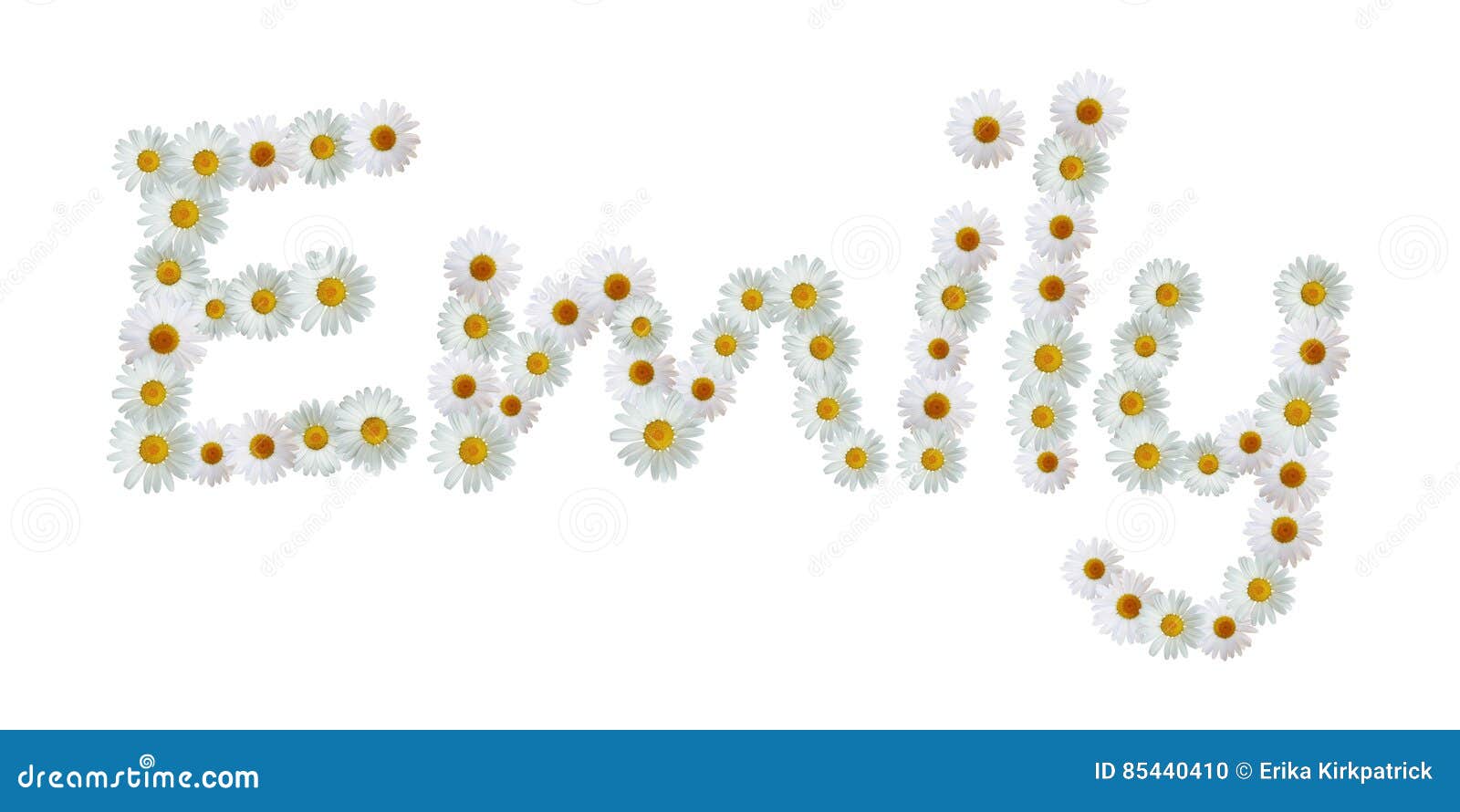 Daisy Name Emily stock de ilustración. Ilustración de floral - 85440410
