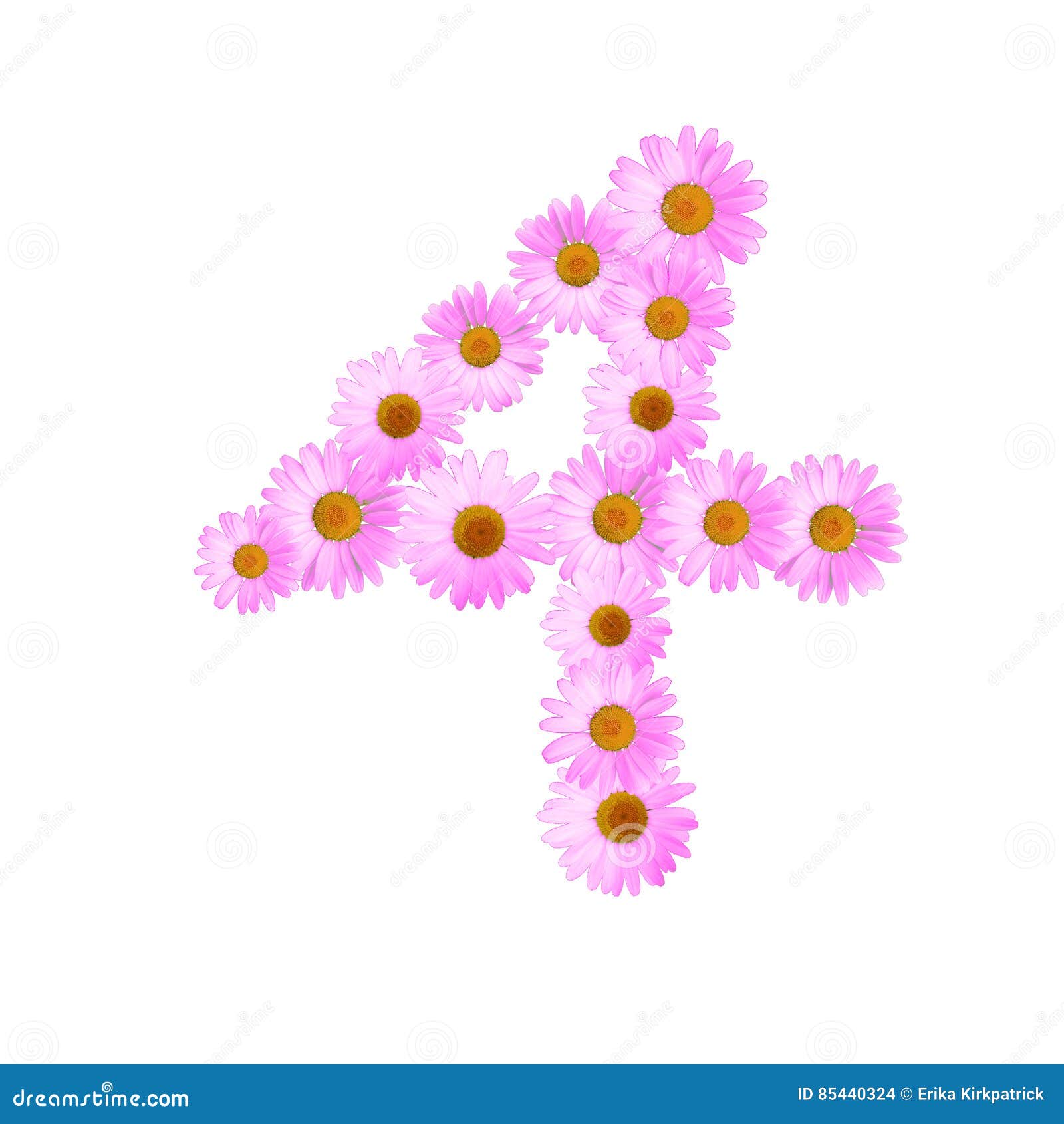 Daisy Number Four Cor-de-rosa Ilustração Stock - Ilustração de bandeira ...