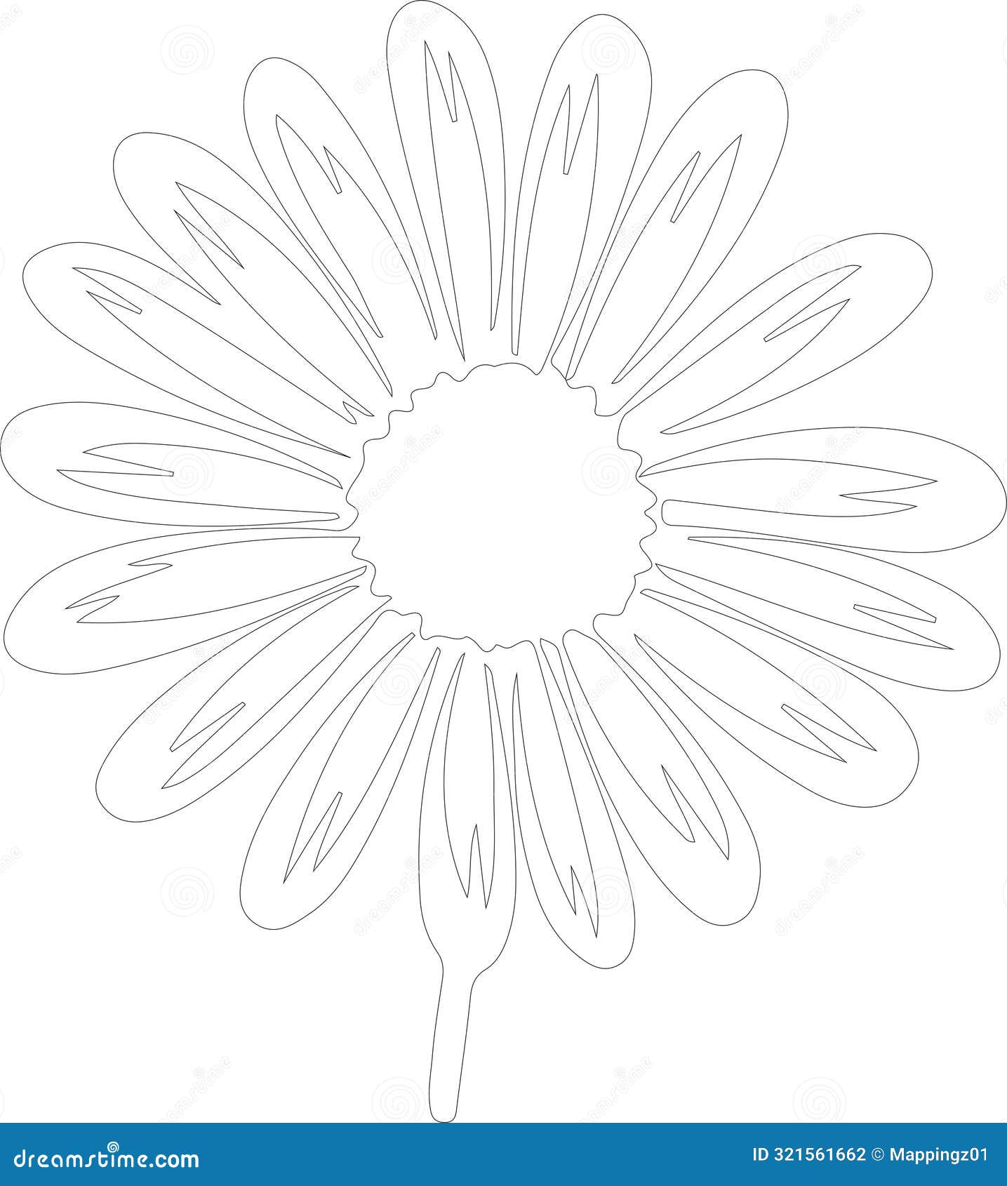 Daisy Outline Silhouette Generative Ai Stock Vector - Illustration of ...