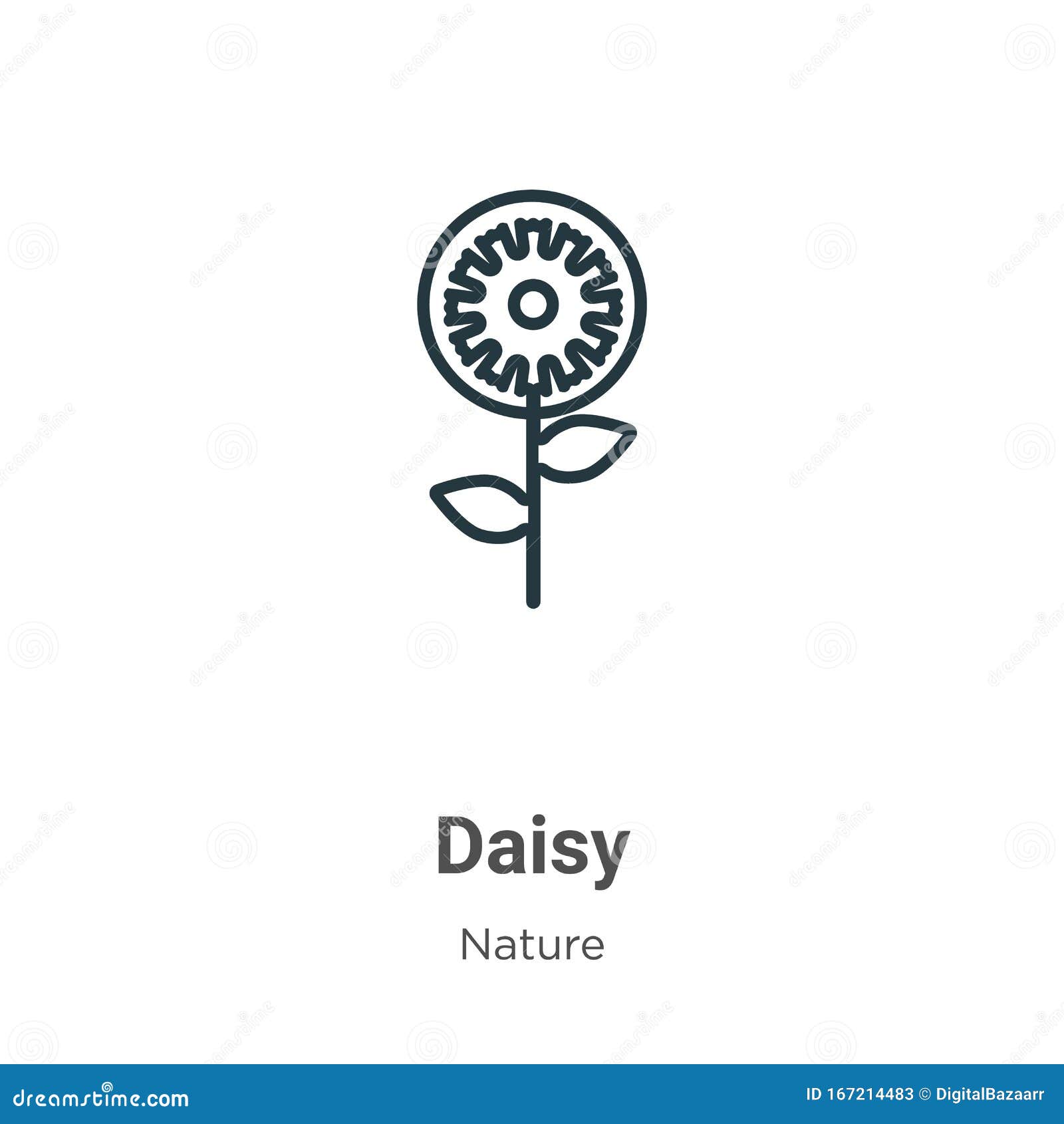 Daisy Outline Vector Icon. Thin Line Black Daisy Icon, Flat Vector ...