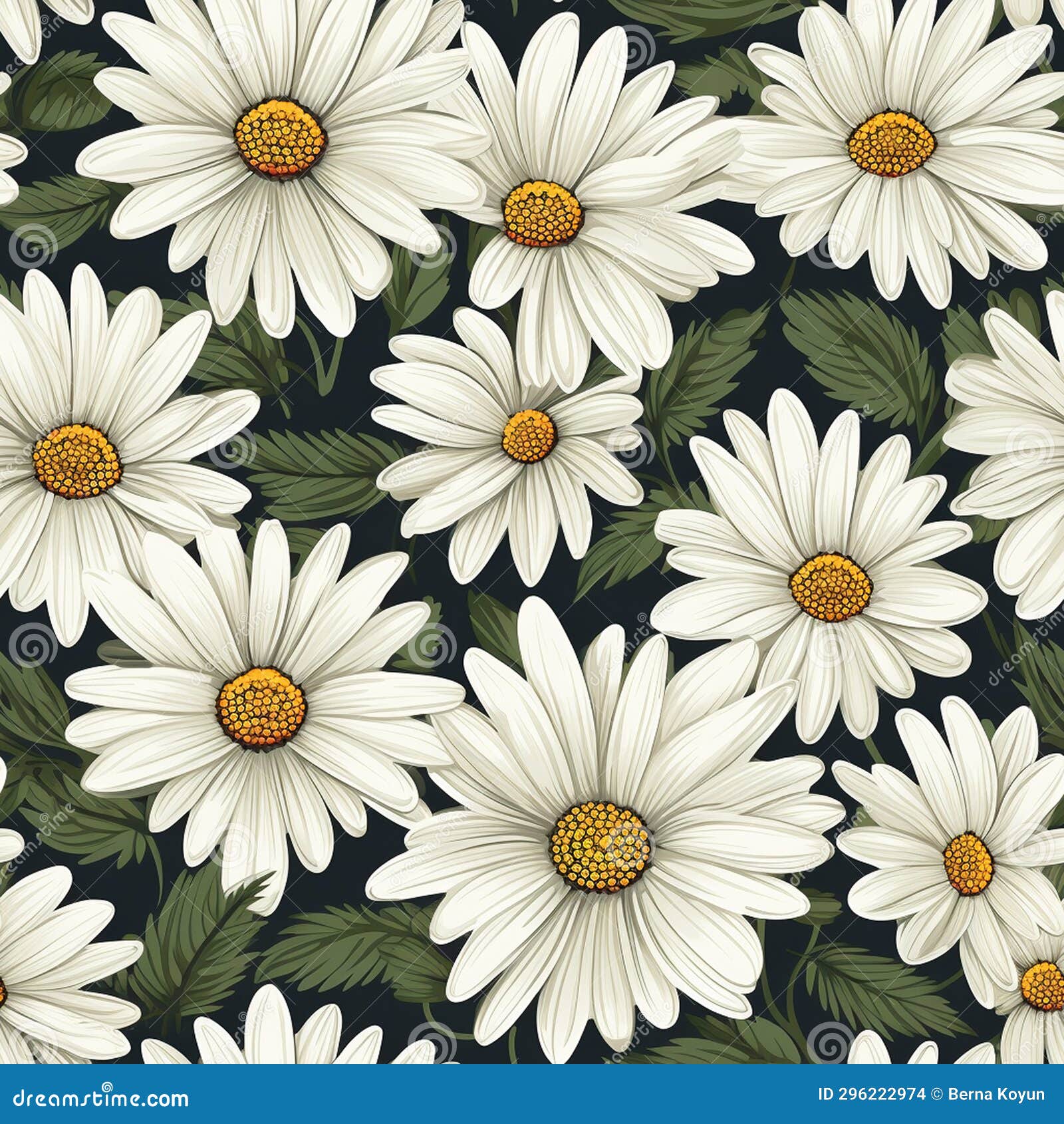 Daisy Pattern for Collage Art Stock Illustration - Illustration of wall ...