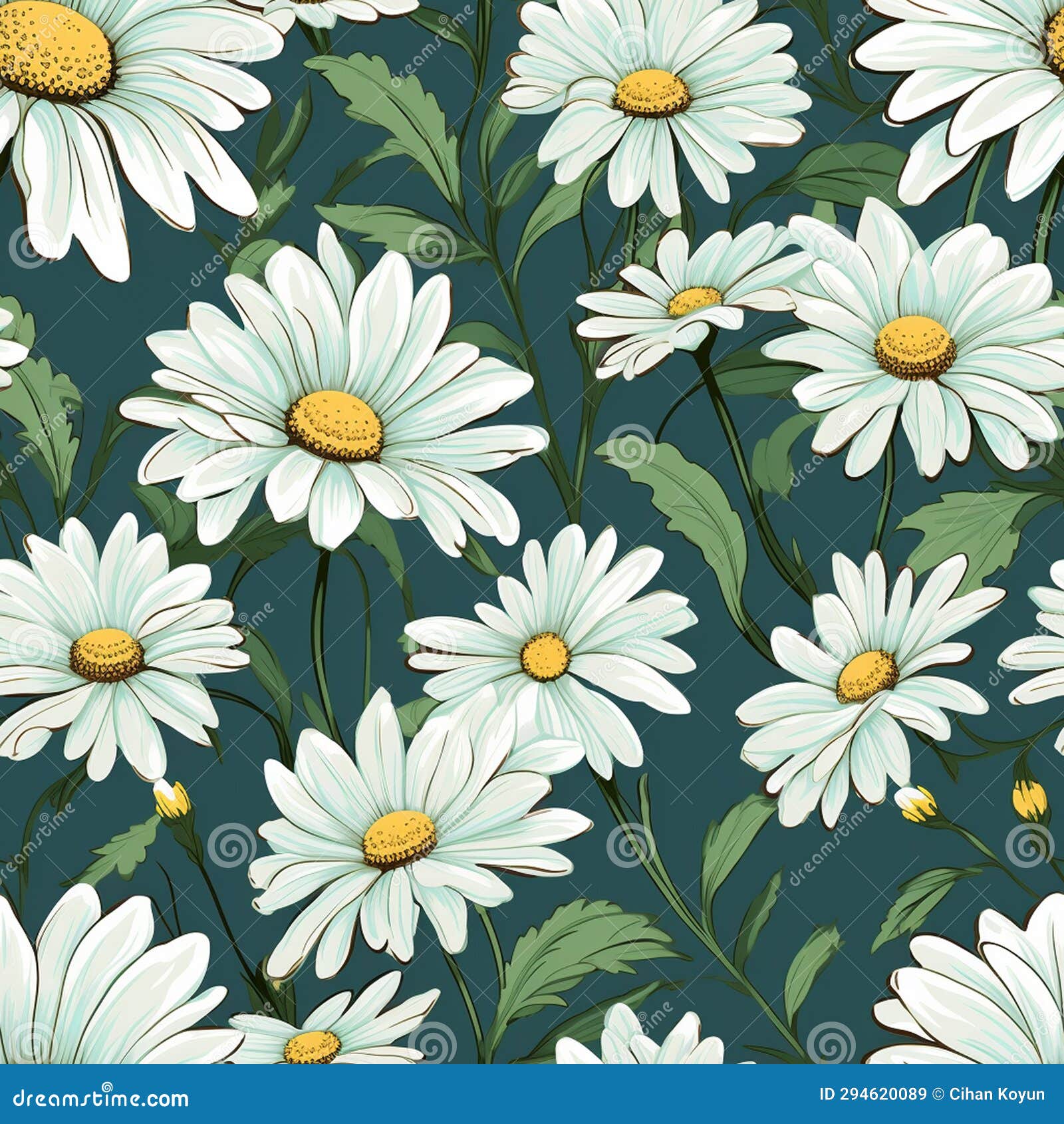 Daisy Pattern for Magazine Cover Design Stock Illustration ...