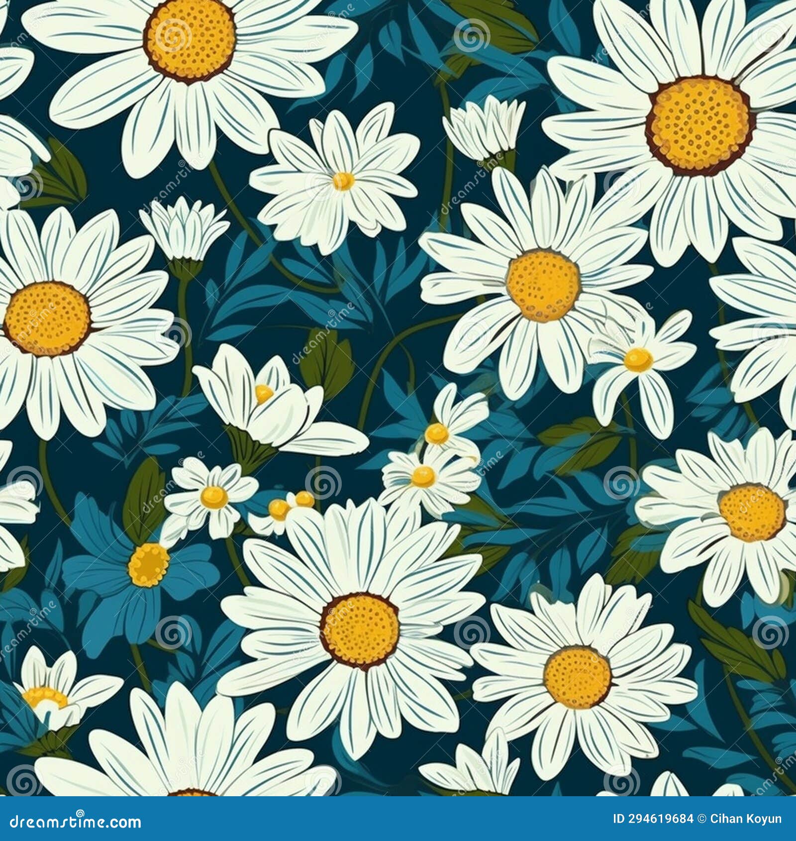 Daisy Pattern for Tattoo Design Stock Illustration - Illustration of ...