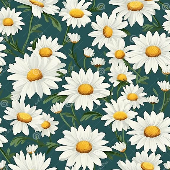 Daisy Pattern for Website Header Stock Illustration - Illustration of ...