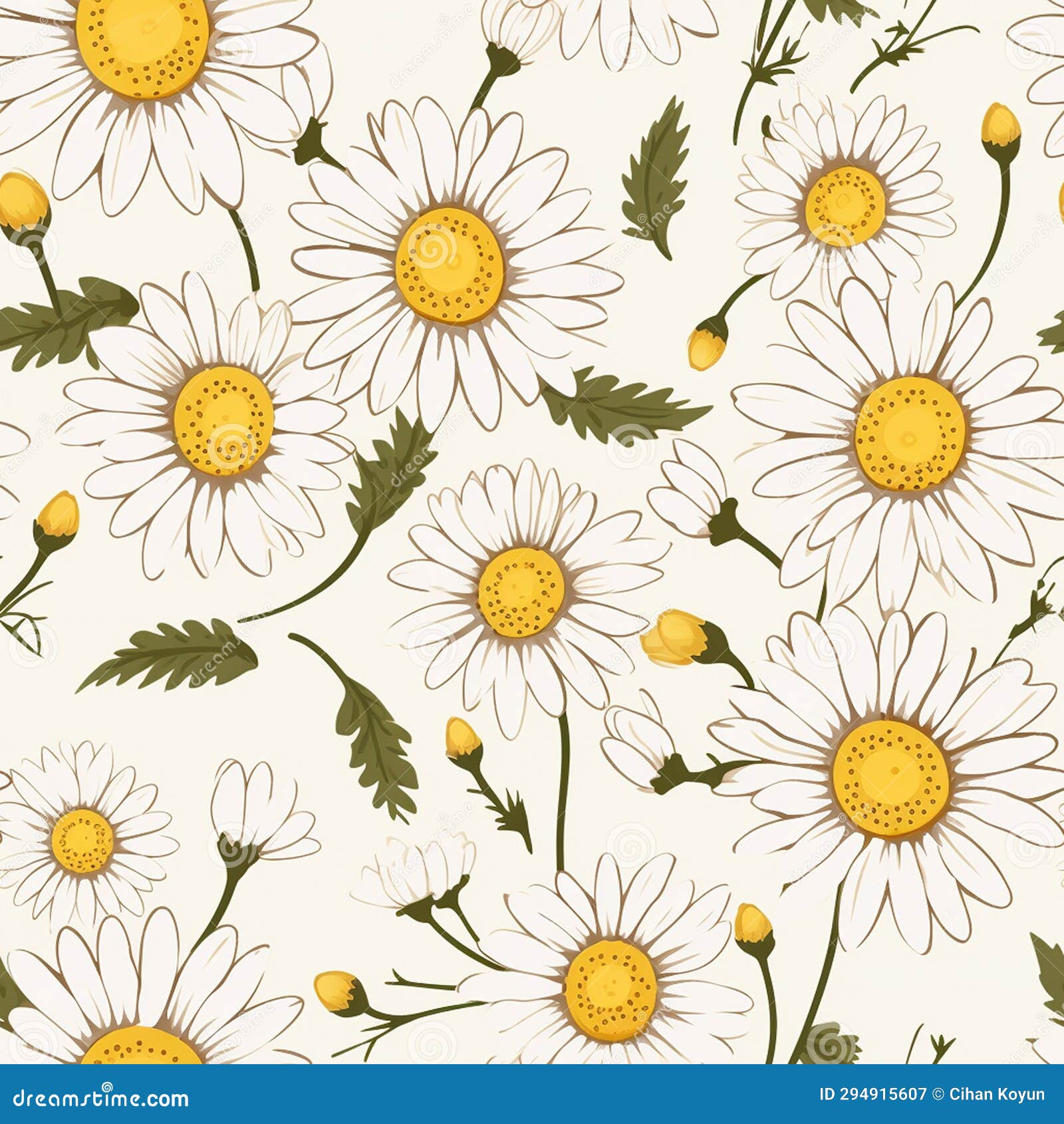 Daisy print for home decor stock illustration. Illustration of isolated ...