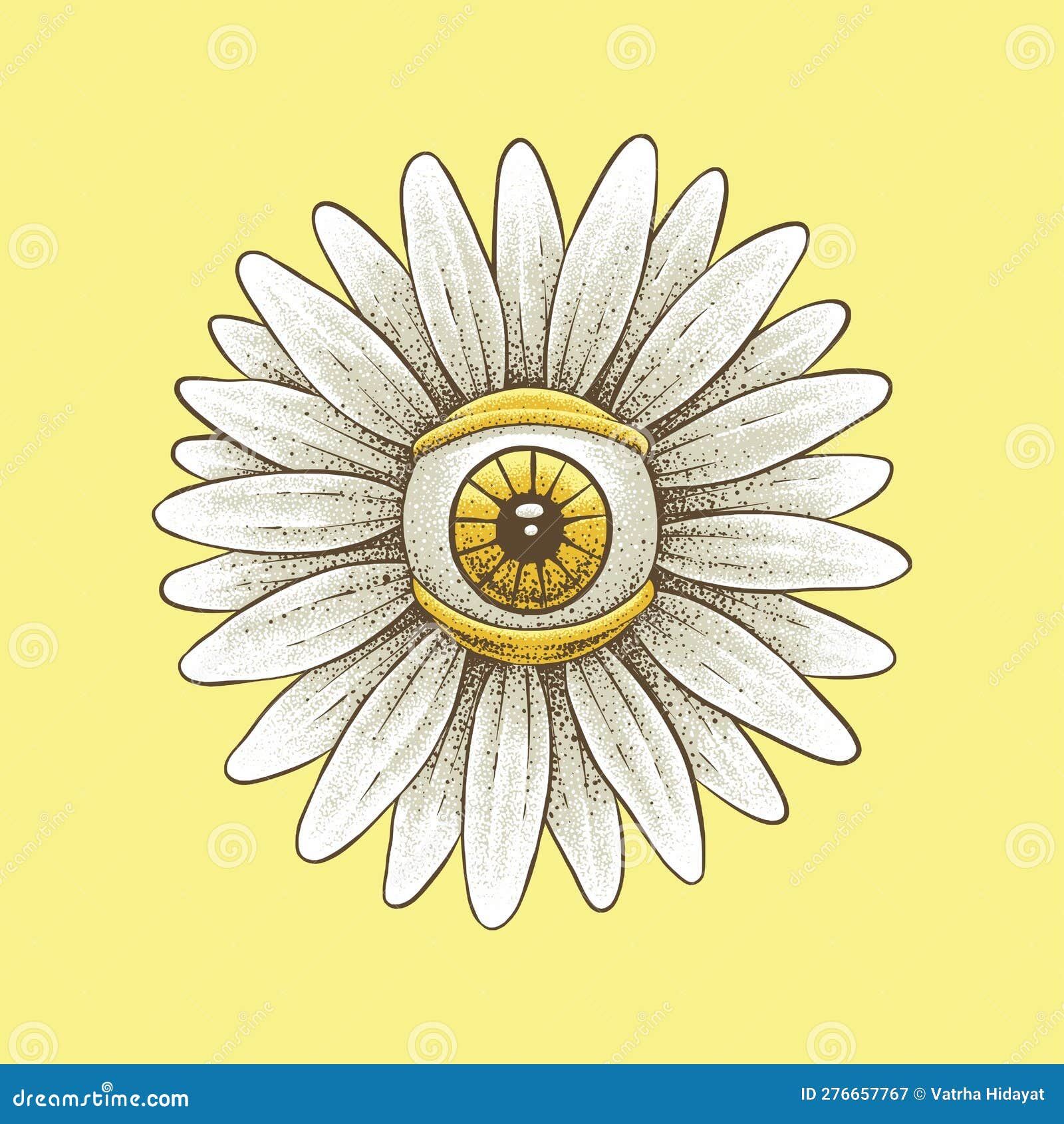 Eye of Daisy Flower stock vector. Illustration of positive - 276657767