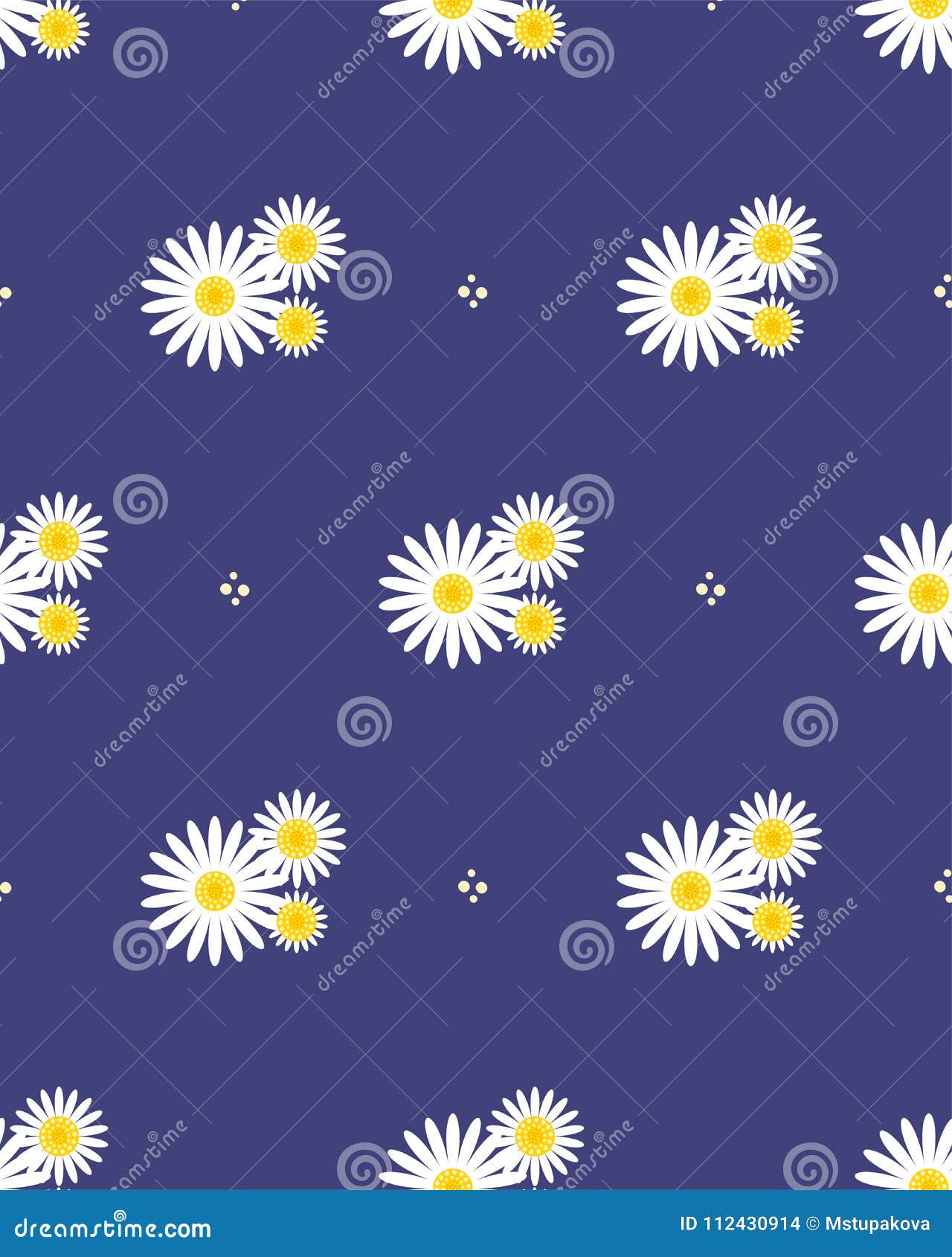 Daisy seamless pattern stock vector. Illustration of garden - 112430914