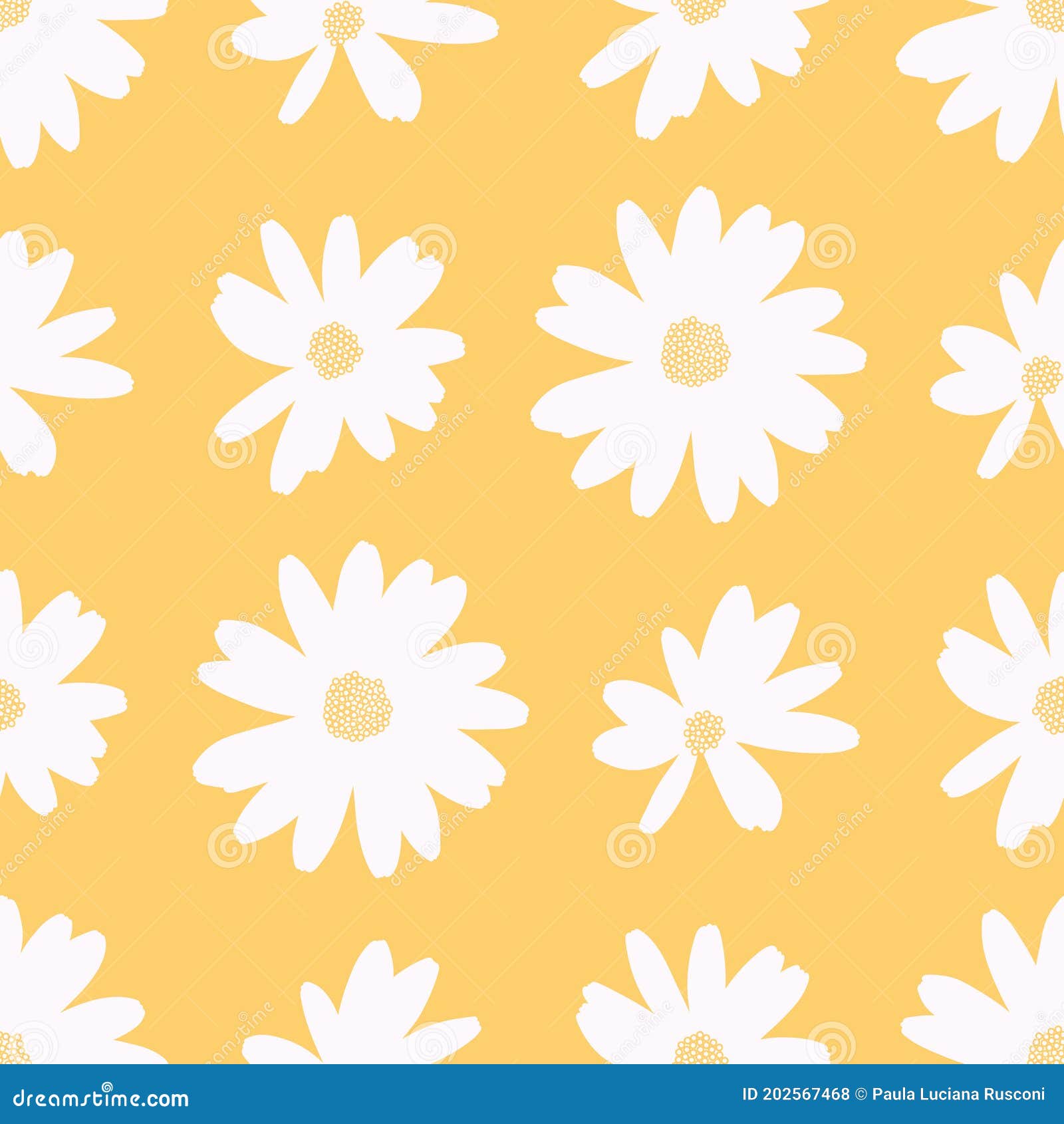 Daisy Silhouette Vector Repeating Pattern Stock Vector - Illustration of background, paper ...
