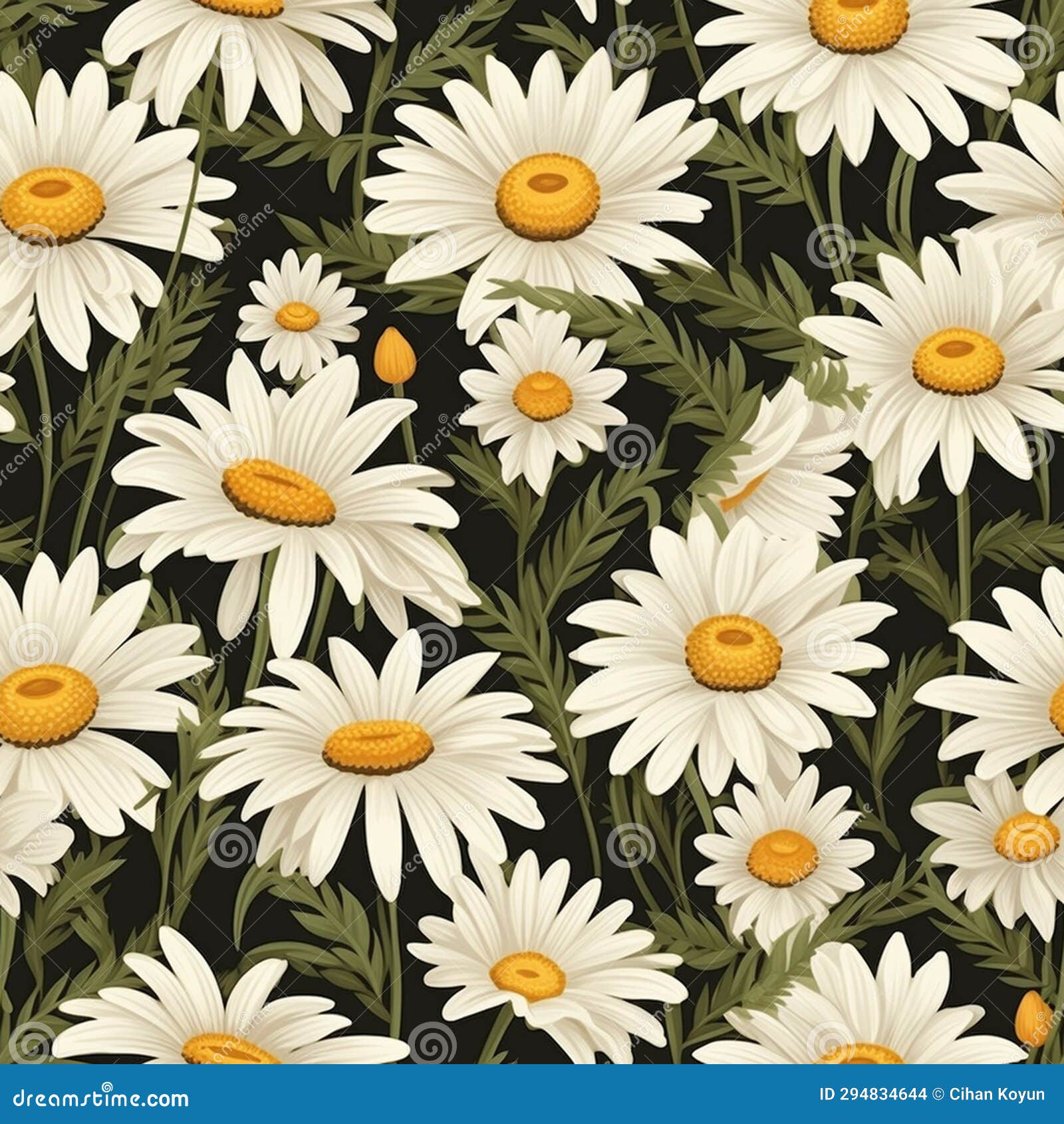 Daisy Tranquility Unveiled Seamless Delight Stock Illustration ...