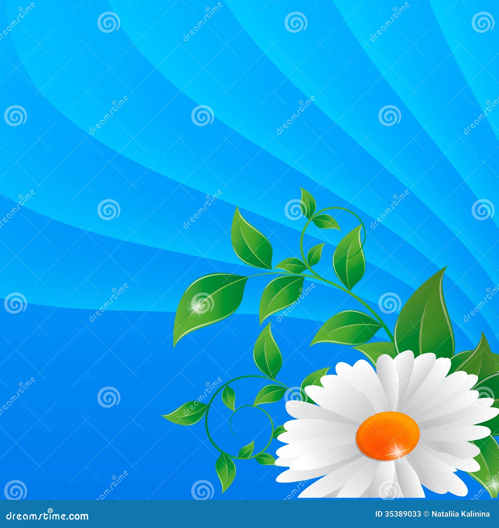 Daisy on a Vector Abstract Background Stock Vector - Illustration of ...
