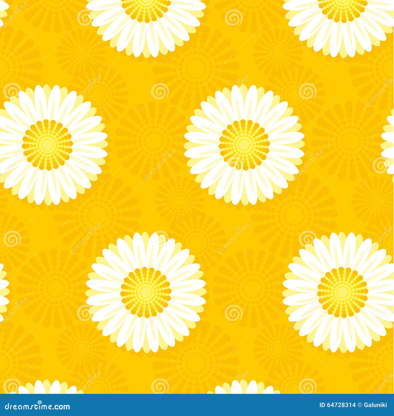 Daisy yellow pattern stock vector. Illustration of style - 64728314