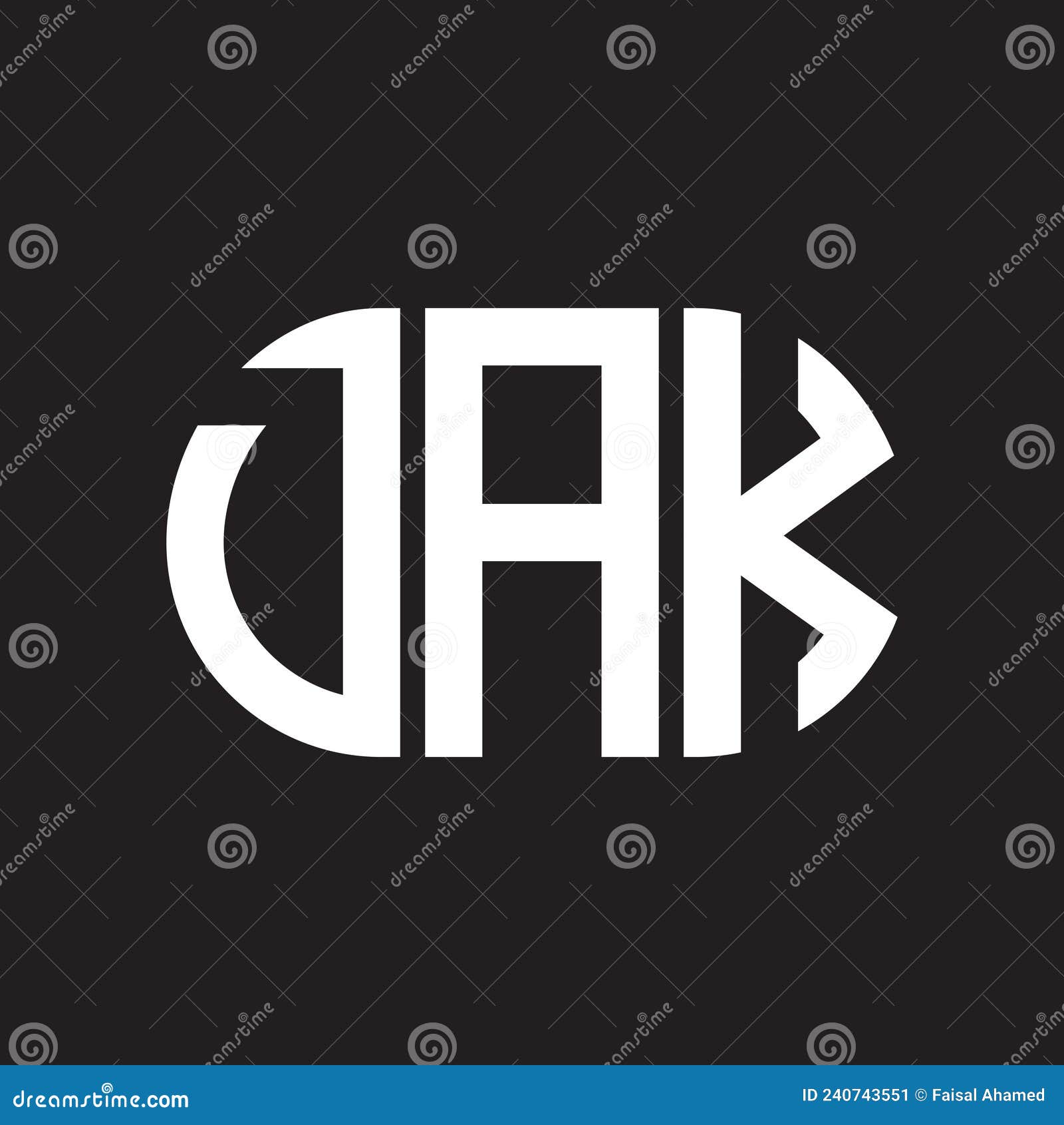 DAK Letter Logo Design On Black Background. DAK Creative Initials ...