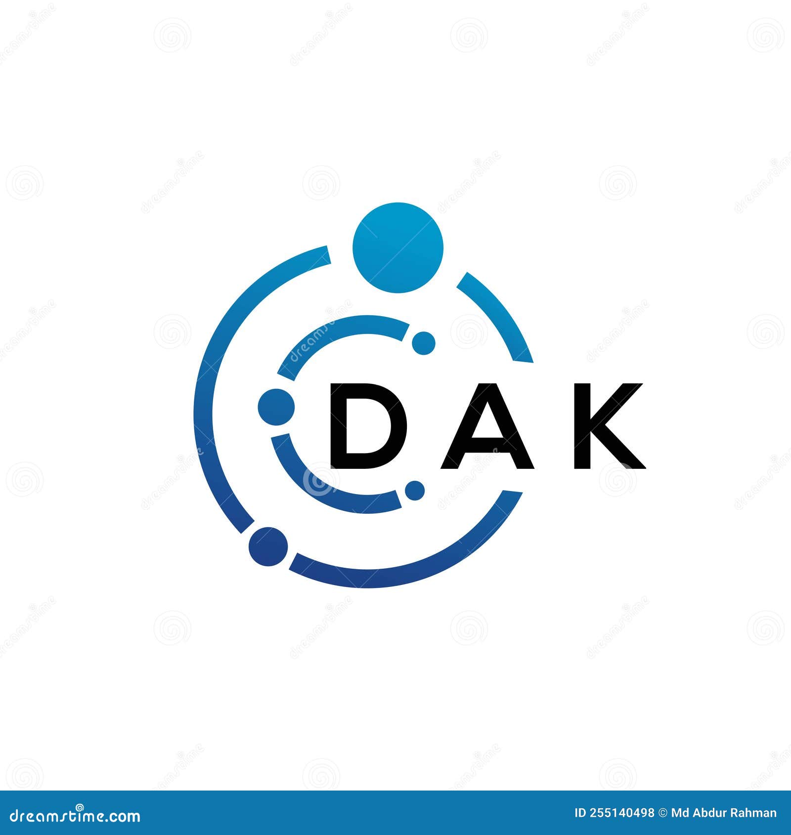 DAK Letter Logo Design on White Background. DAK Creative Initials ...