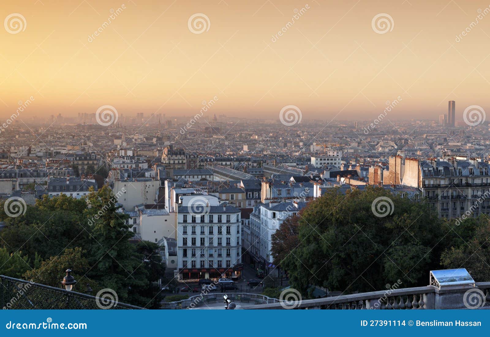 Dak van de stad van Parijs stock foto. Image of architectuur - 27391114
