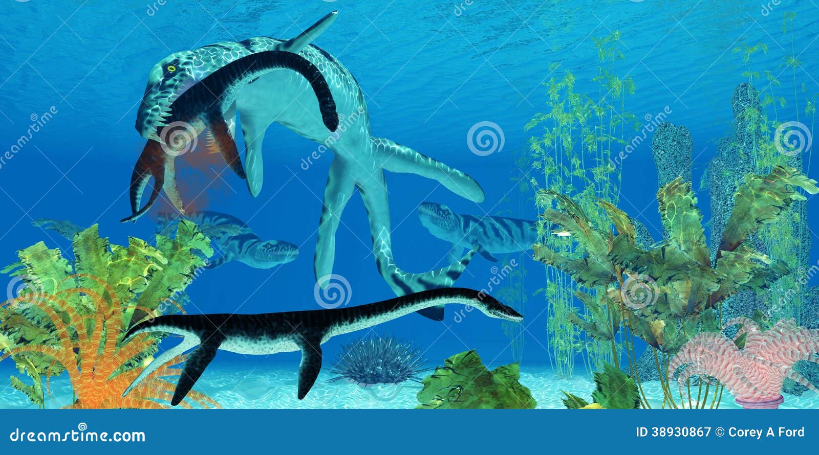 Dakosaurus Marine Reptile stock illustration. Illustration of blood ...