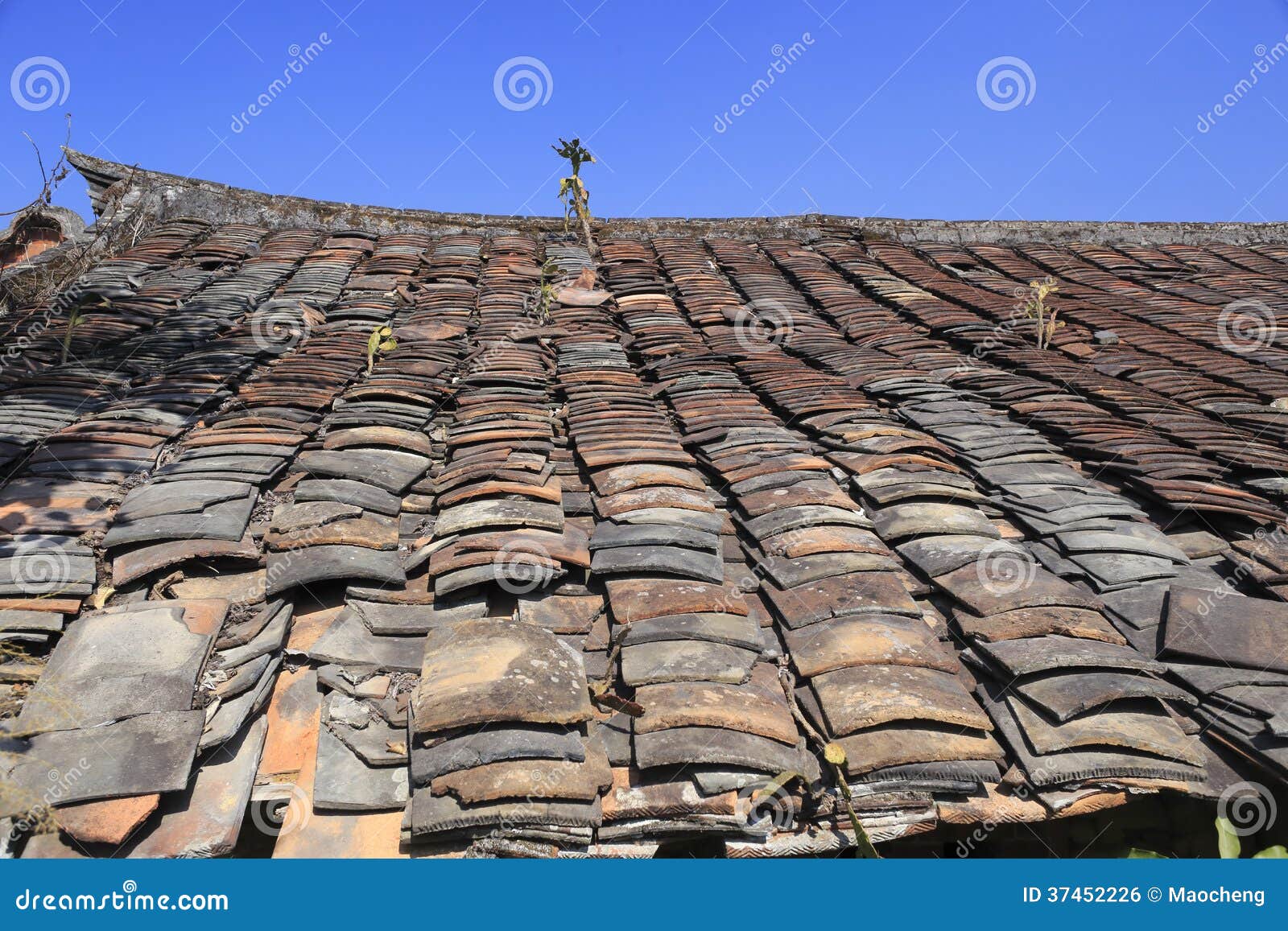 Daktegels Van Oude Woningen Stock Foto - Image of antiquiteit ...