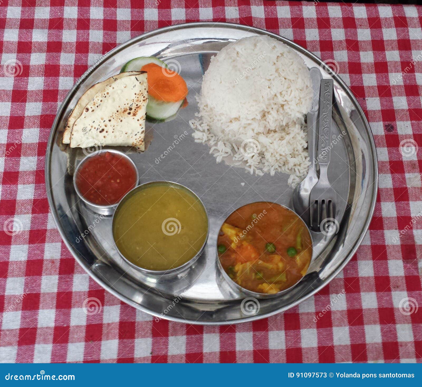 Dal bhat stock image. Image of tipical, bhat, rice, nepal - 91097573