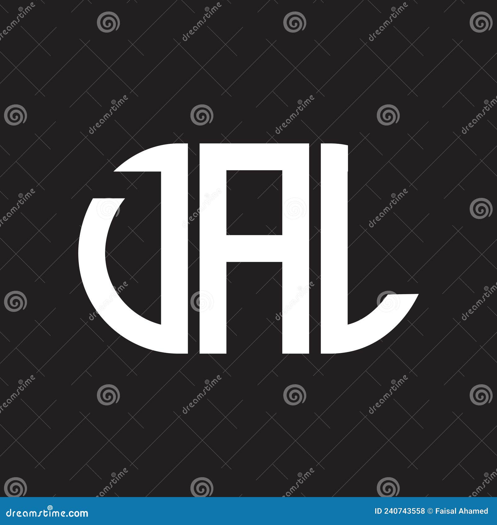 DAL Letter Logo Design On Black Background. DAL Creative Initials ...