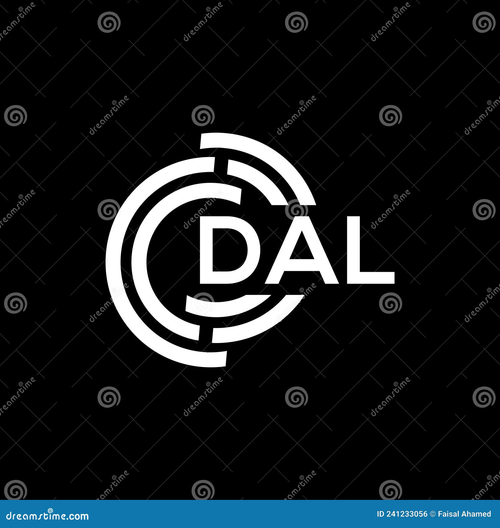 DAL Letter Logo Design on Black Background. DAL Creative Initials ...