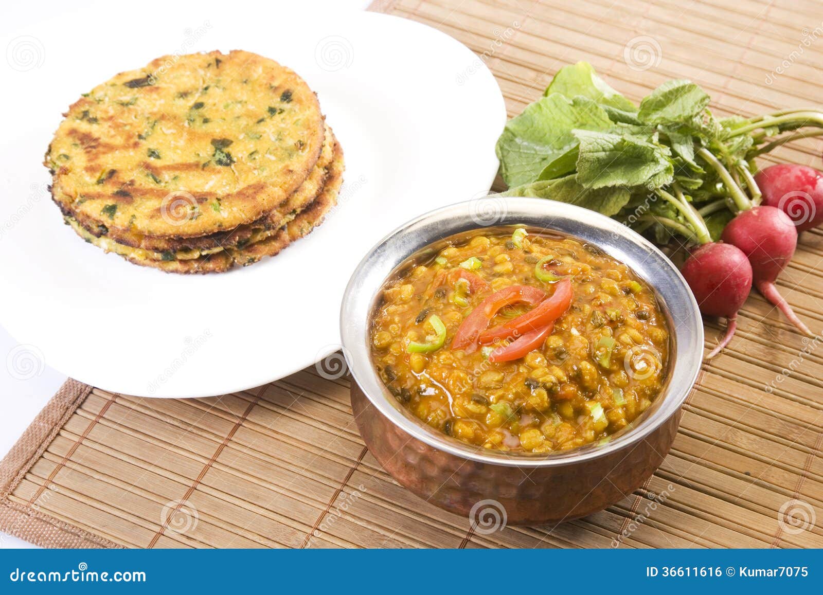 Dal with Makki Ki Roti stock photo. Image of lentil, cheese - 36611616