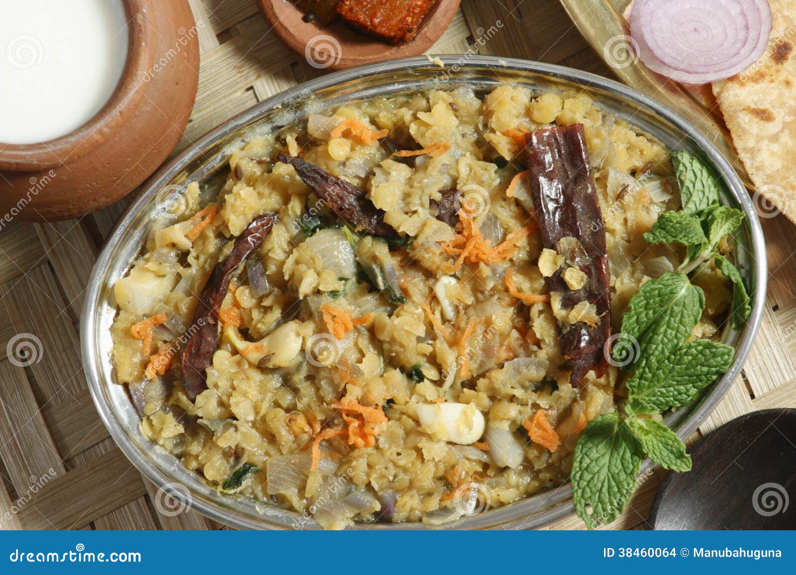 Daal Mash Makhni Served In A Plate Isolated On Background Top View Of ...