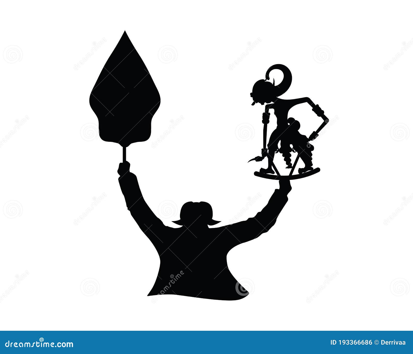 Dalang Illustration with Silhouette Style Stock Vector - Illustration ...